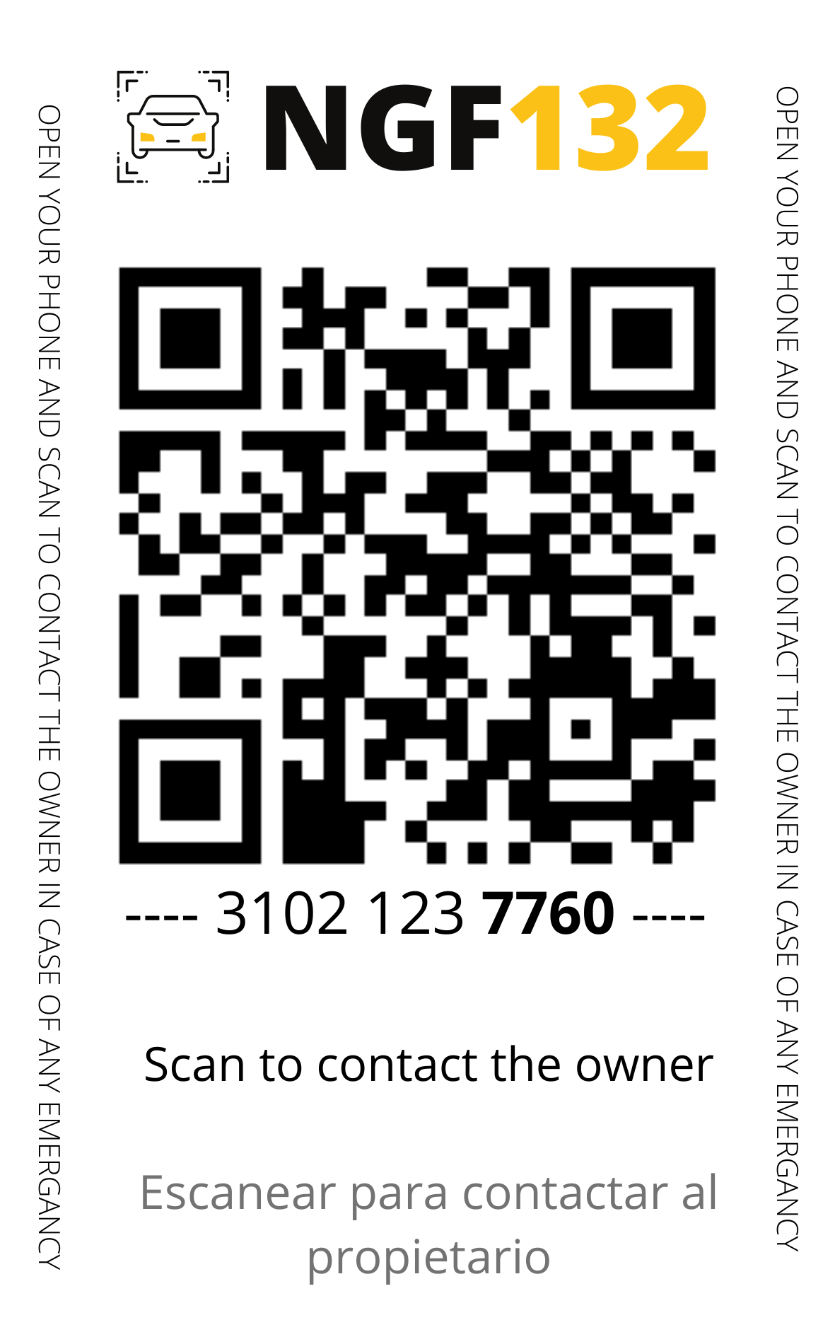 Receive notifications when you are not arround your car | NGF 132